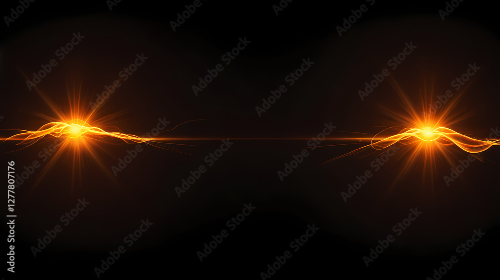 Energy Connection: Two points of radiant energy, connected by a dynamic ...