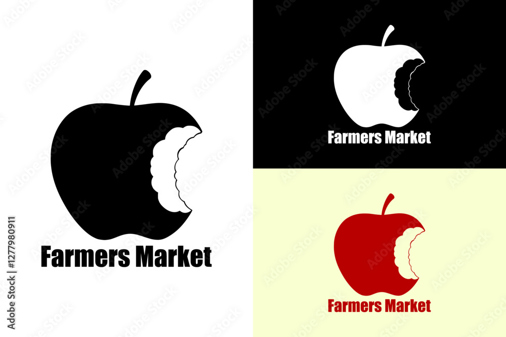 apple with a bite taken out, fruits shop, juice bar, fresh fruits ...