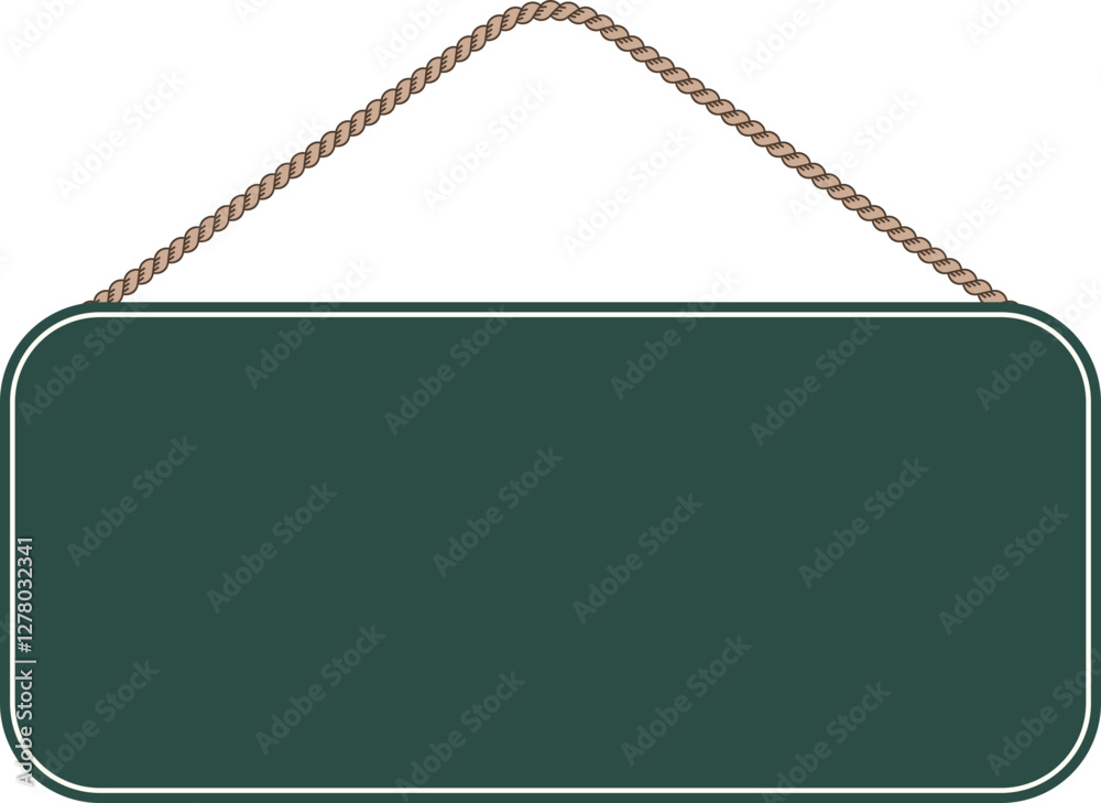 Illustration of a hanging sign board with blank copy space. Empty sign ...