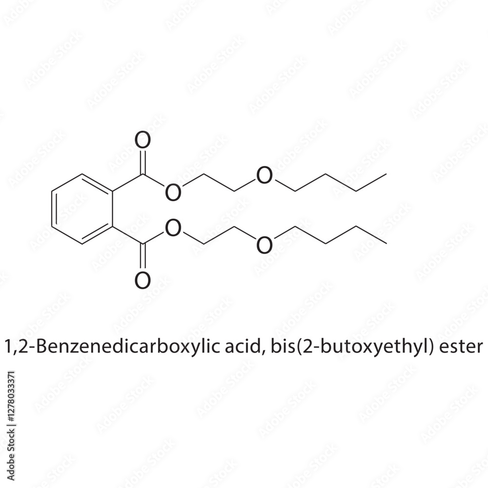 1,2-Benzenedicarboxylic acid, bis(2-butoxyethyl) ester skeletal ...