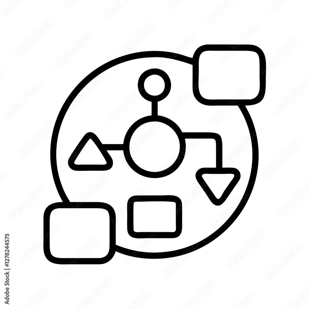 figma icon, figma line art - simple line art of figma, perfect for figma logos and icons Stock ...