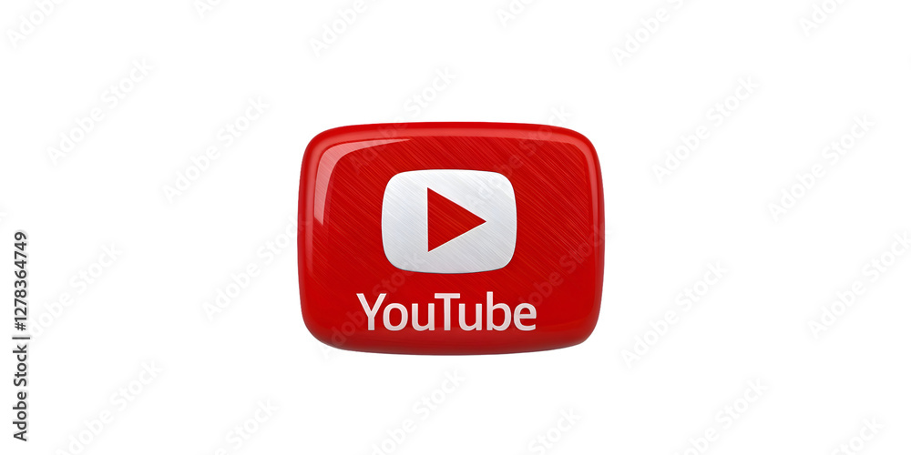3D Youtube logo button ,3d YouTube logo play button red square social ...