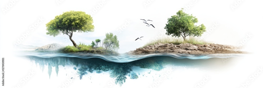 Compelling graphic illustrating diverse ecosystem restoration projects ...