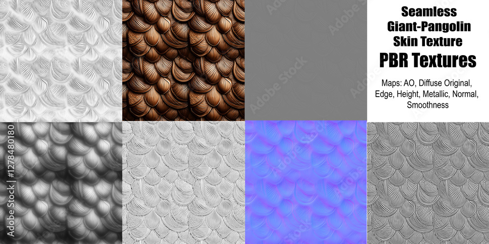 Giant Pangolin Skin Texture PBR Texture All Maps 3D Design Stock ...