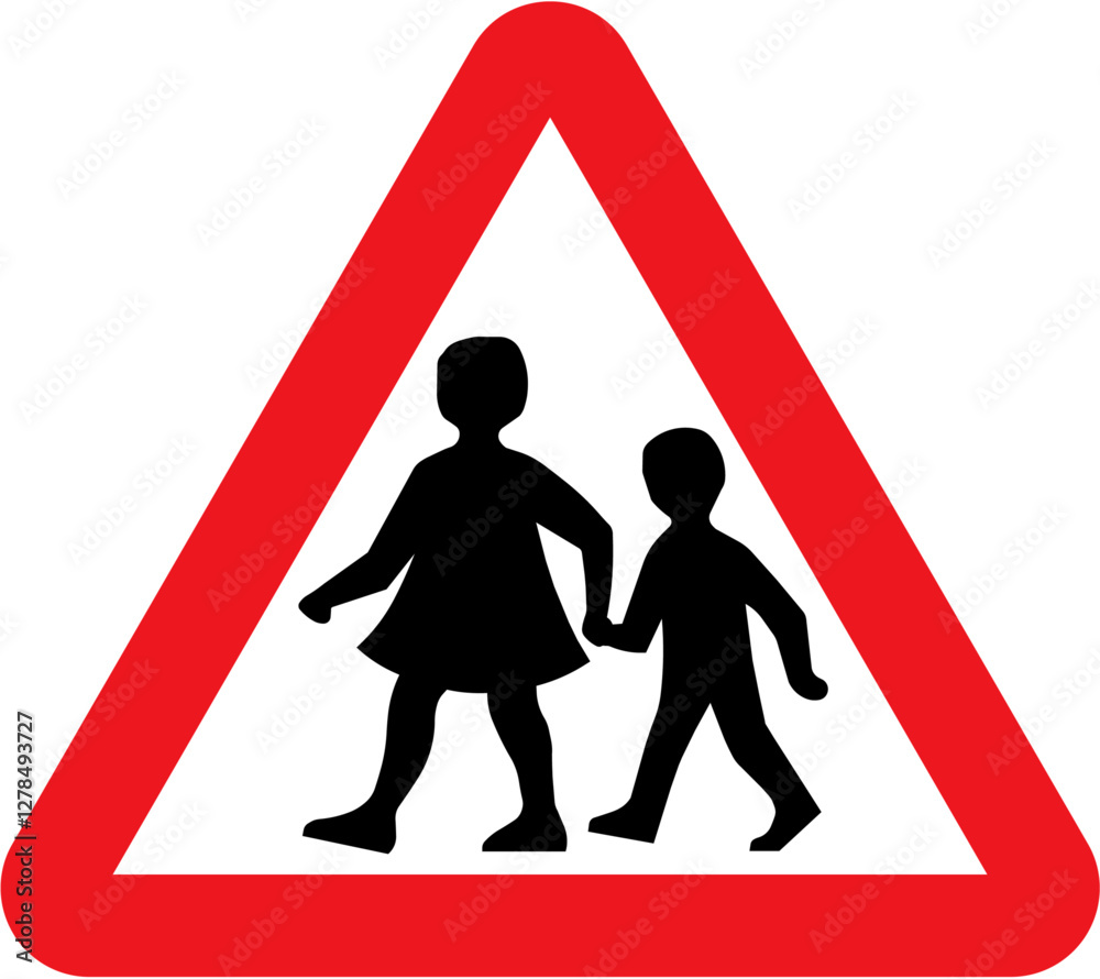 sign, warning, road, symbol, crossing, danger, traffic, safety, school ...