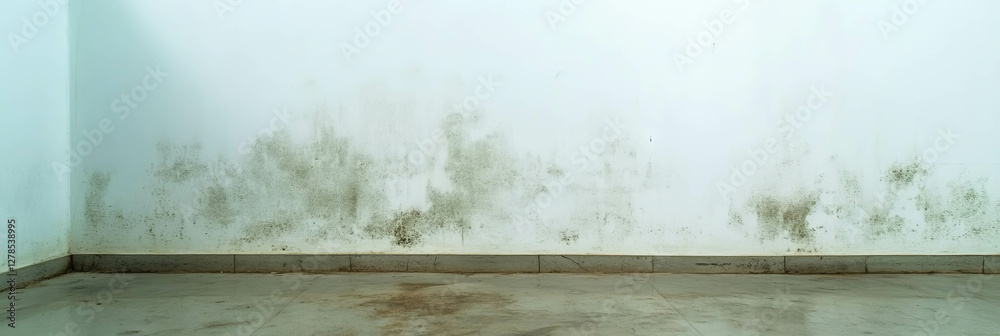 Faint mould stains on white wall texture for architectural and design ...