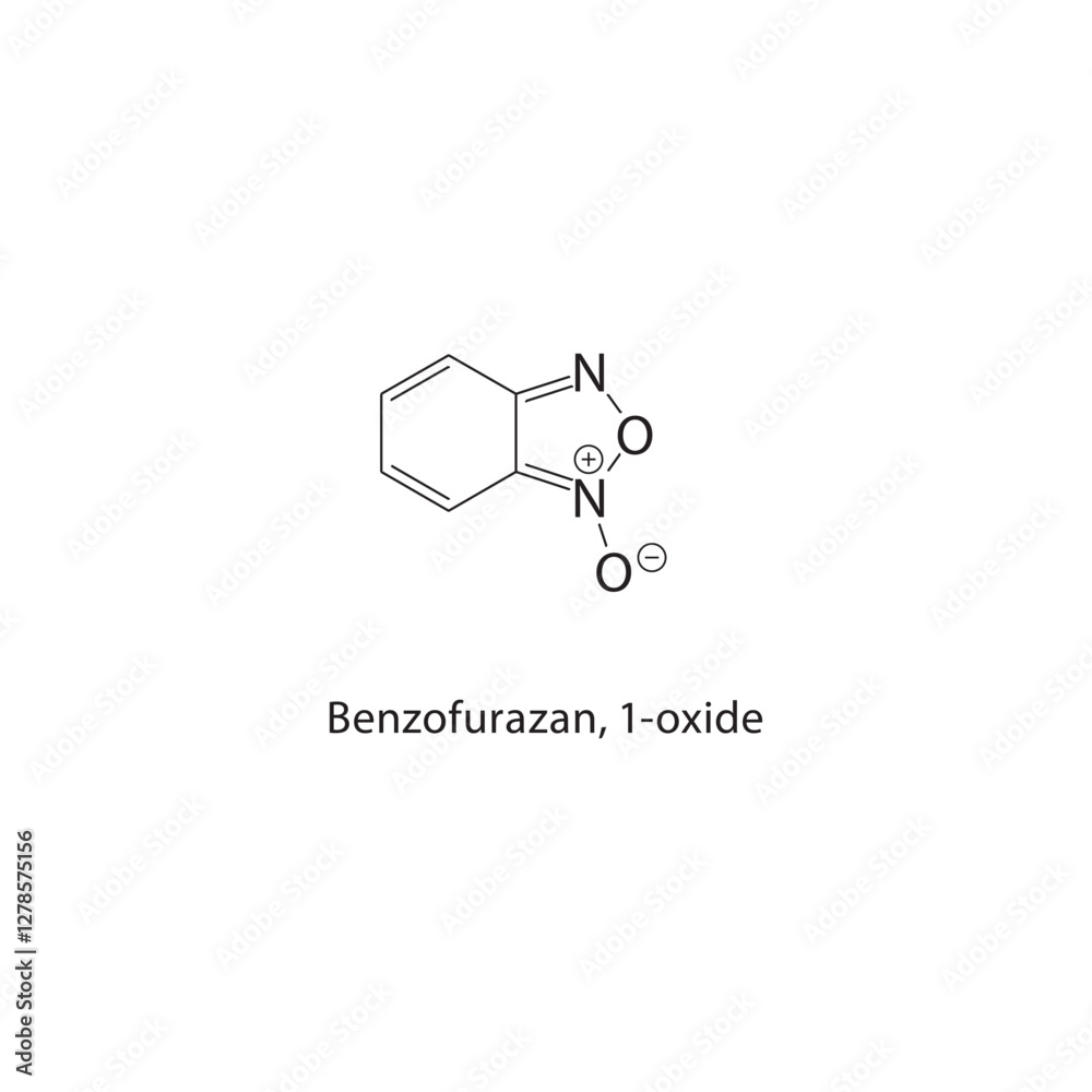 Benzofurazan, 1-oxide skeletal structure.Furazan Derivative compound ...