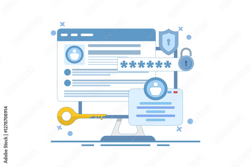 Two-step verification concept to protect personal data. User ...