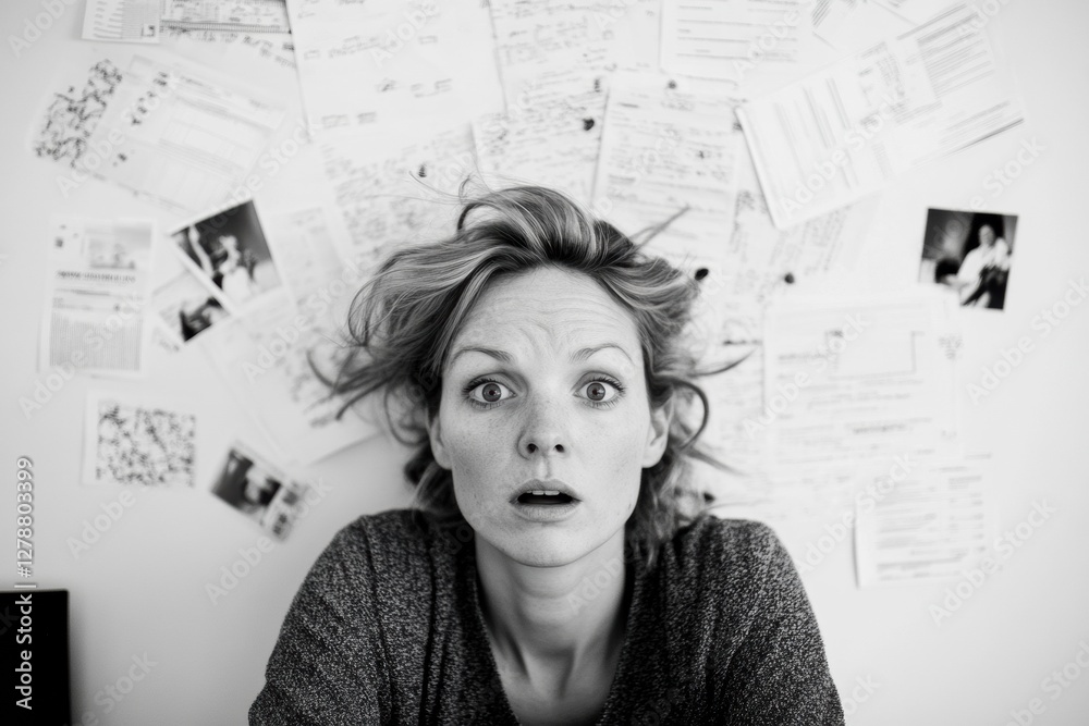 Frazzled Office Aesthetic Mid-30s White Woman Receptionist with Messy ...