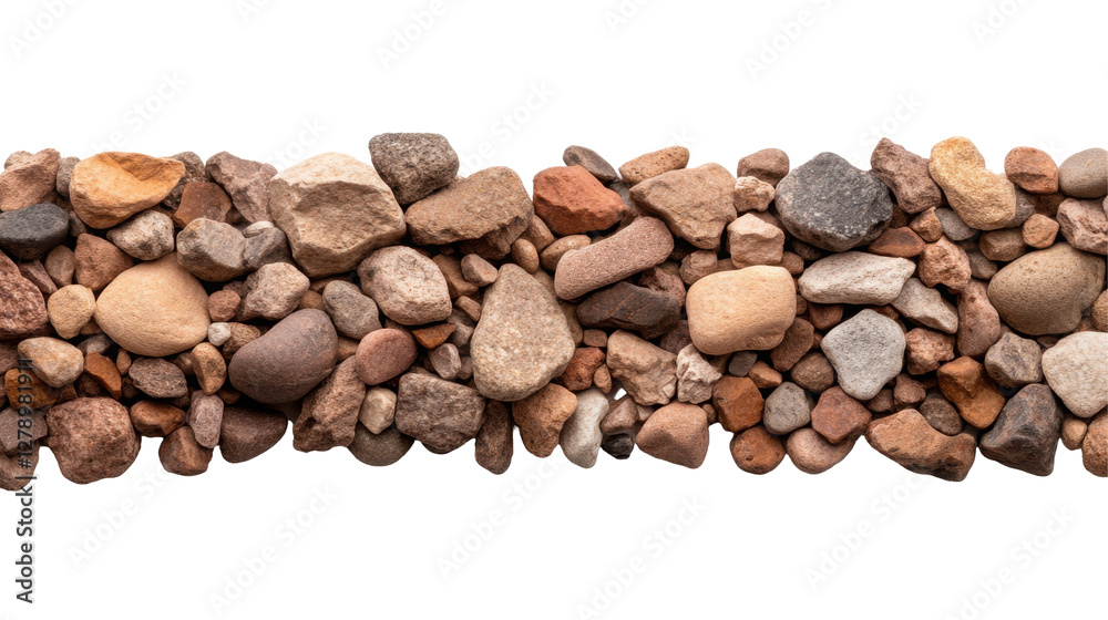 Natural Pebbles on Transparent background - Minimalist Stone Border ...
