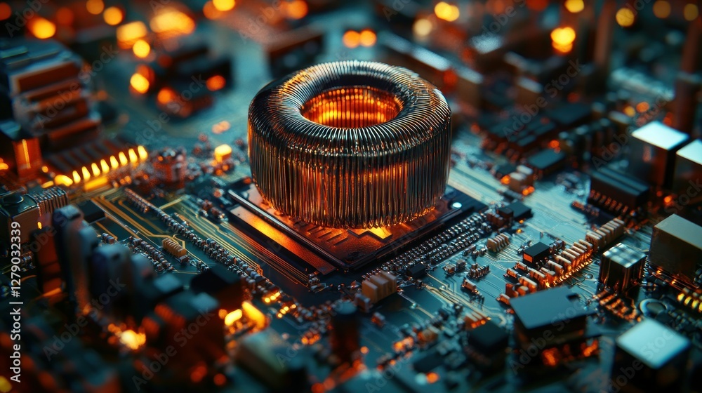 Illuminated circuit board with toroidal core inductors, precision ...