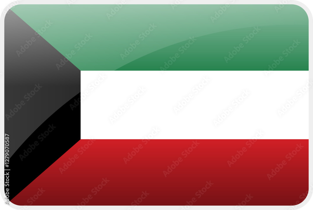 Flag Icon of Kuwait Country,National Vector Flag Iconic Symbol and ...