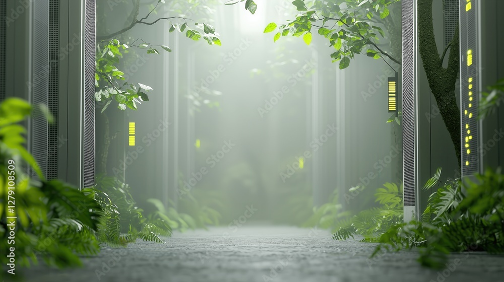 Futuristic Data Center in Amazon Rainforest Sustainable Indigenous ...