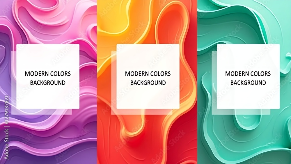 Modern abstract design with three vertical panels featuring vibrant ...
