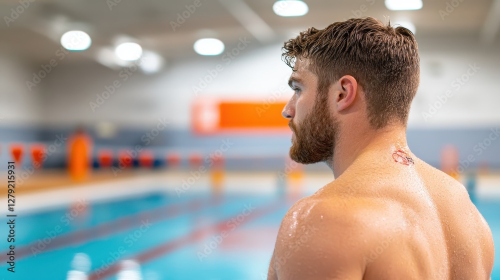 Unseen potential of a swimmer poised for action at a competitive swim ...