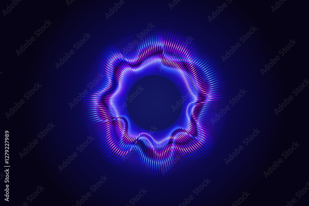 Vector de Stock Dynamic red blue gradient radial speed sound wave light ...