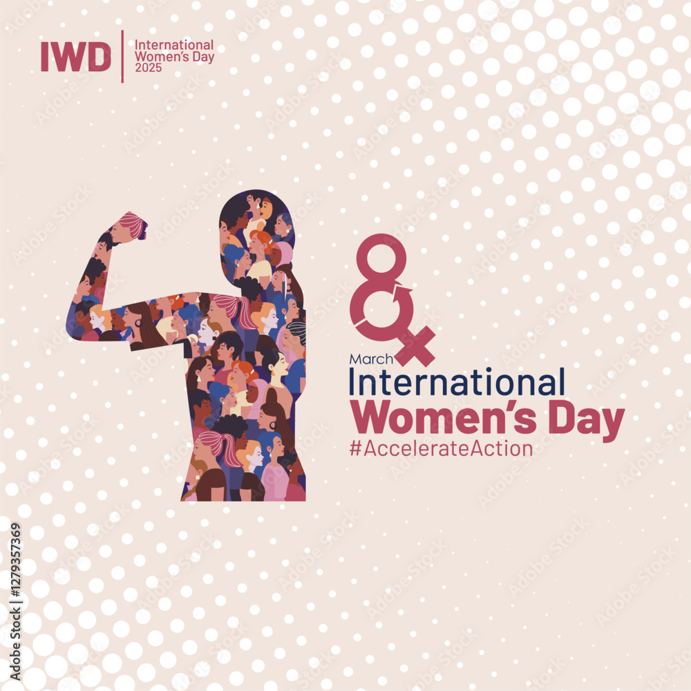 International Women's Day 2025 campaign banner with #AccelerateAction ...