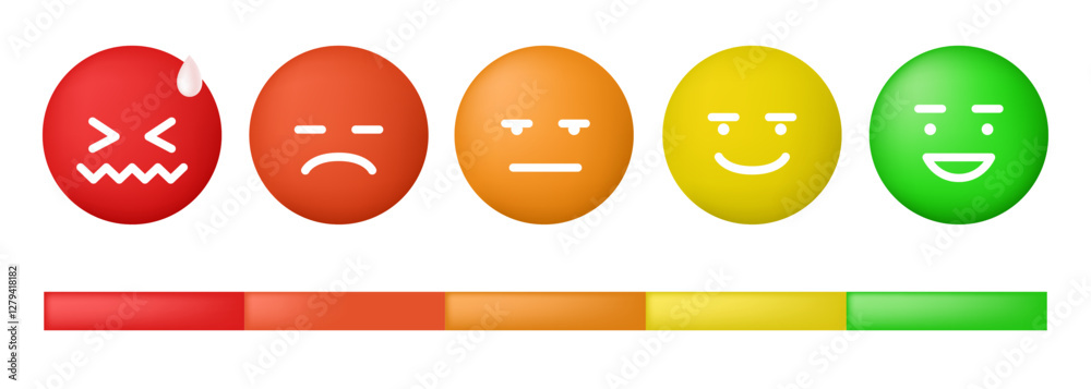 Rating scale or pain scale. Likert scale. Vector clipart isolated on ...