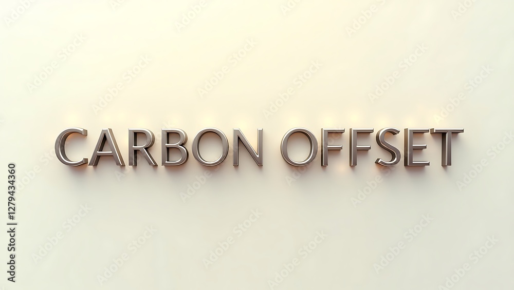 Artistic representation of carbon offset concept with modern typography ...