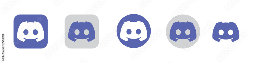 Discord logo icon set .Discord icons vector. Stock Vector | Adobe Stock