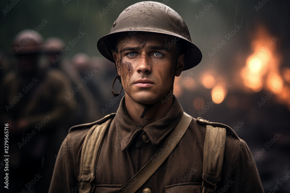 WW1 Soldier - First World War Military Portrait, Historical Army ...