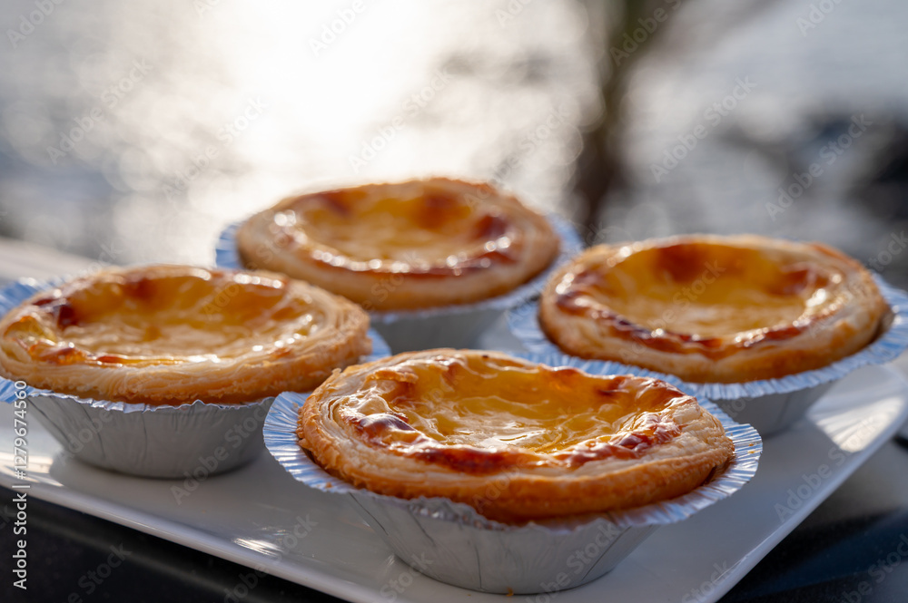 Portugal's traditional sweet dessert Pastel de nata egg custard tart ...