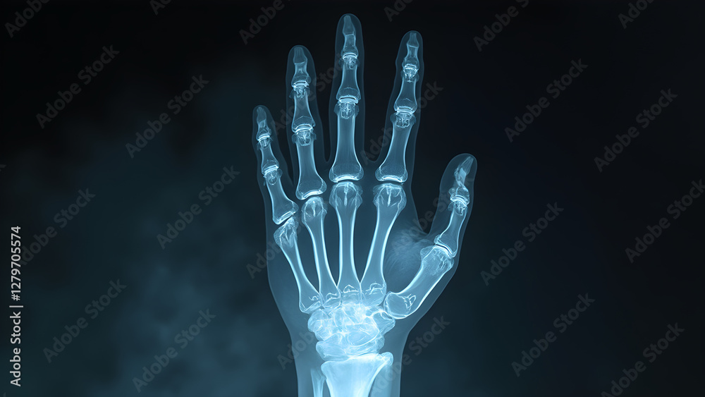 X-ray images of hand textures. Ultra-realistic scanning of hands ...