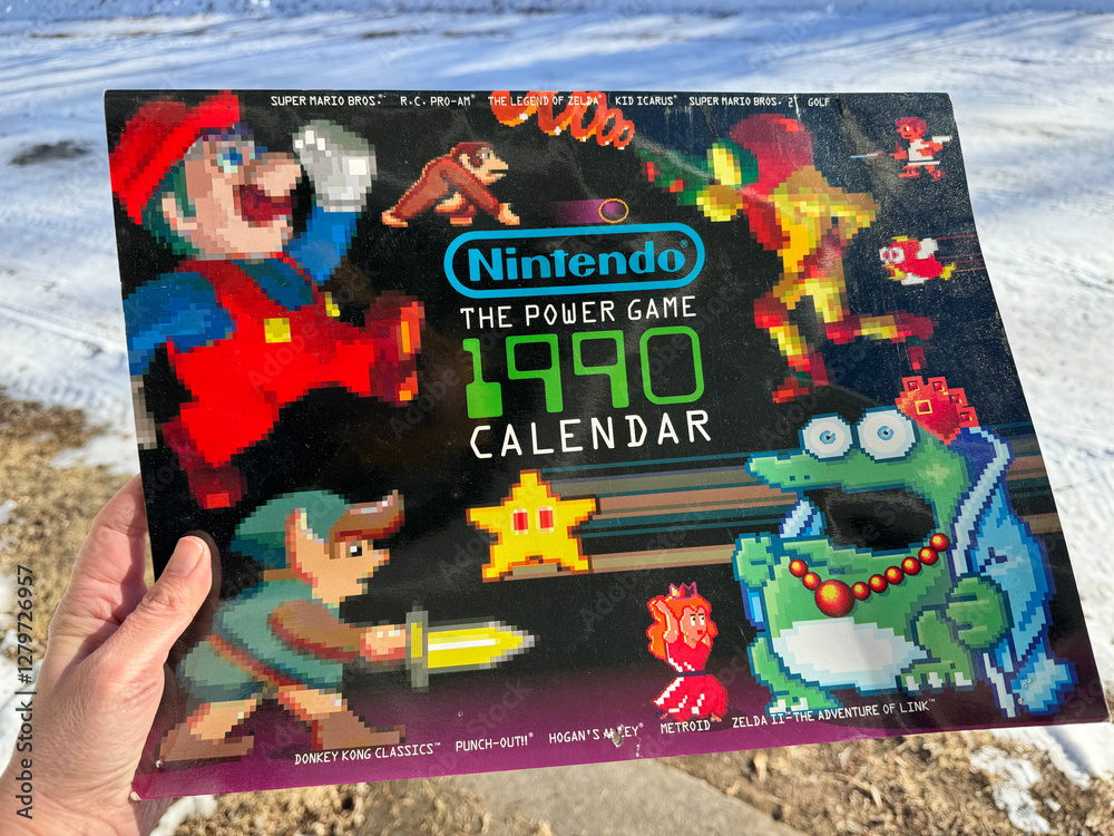 Scandia, Minnesota - February 20, 2025: Vintage Nintendo Power Calendar ...