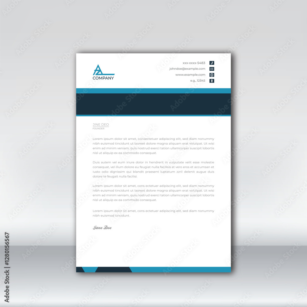 Letterhead design template for business. Simple and fist class ...