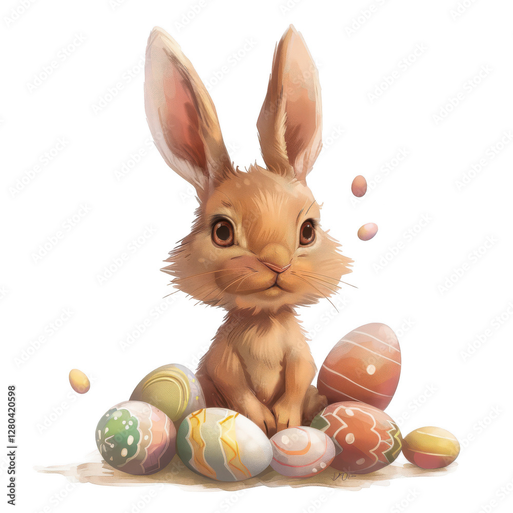 Bunny with Easter Eggs Clipart- Religious Easter Cliparts Stock ...