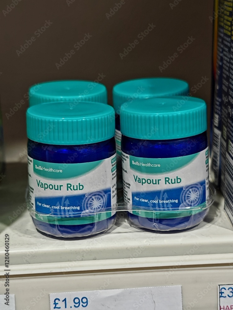 London,UK-March 5 2025:VAPOUR RUB is a menthol-based ointment that ...