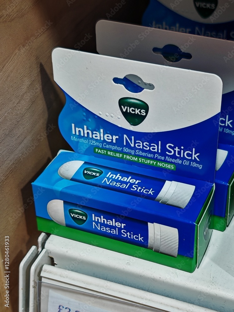 Стоковое фото «London,UK-March 5 2025:VICKS INHALER NASAL STICK is a ...