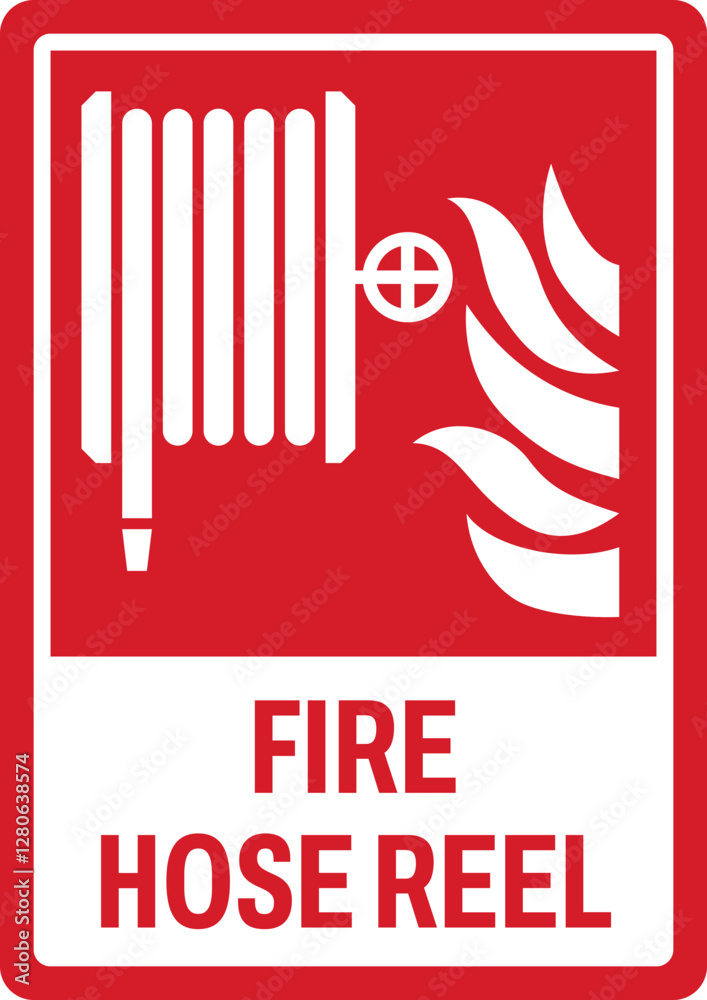 fire prevention safety sign v2 uppercase text_fire hose reel._portrait ...