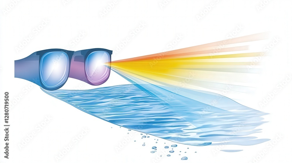 difference in light refraction when passing through water versus air ...