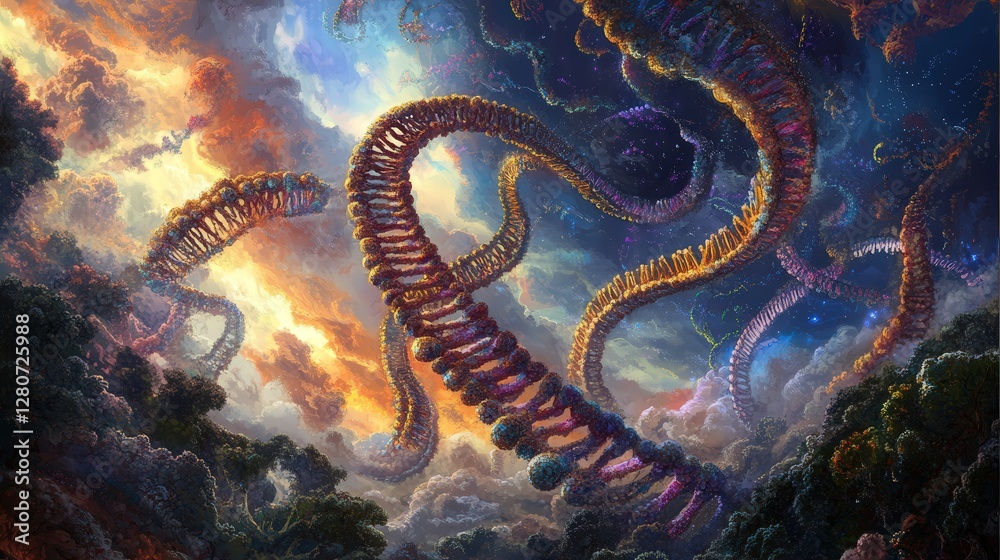 DNA role in evolution, with a visual representation of how genetic ...