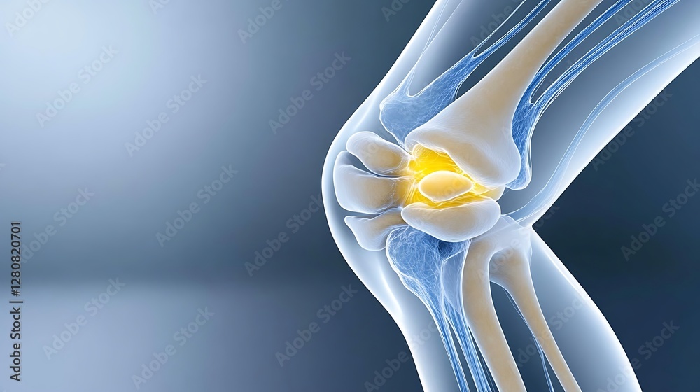 Human Knee Joint Anatomy 3D Medical Illustration of Bone Structure and ...