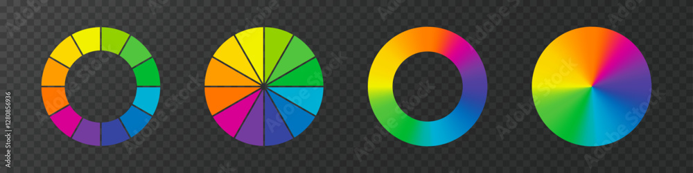 Color wheel. Color wheel guide. RGB and CMYK colors. Stock Vector ...