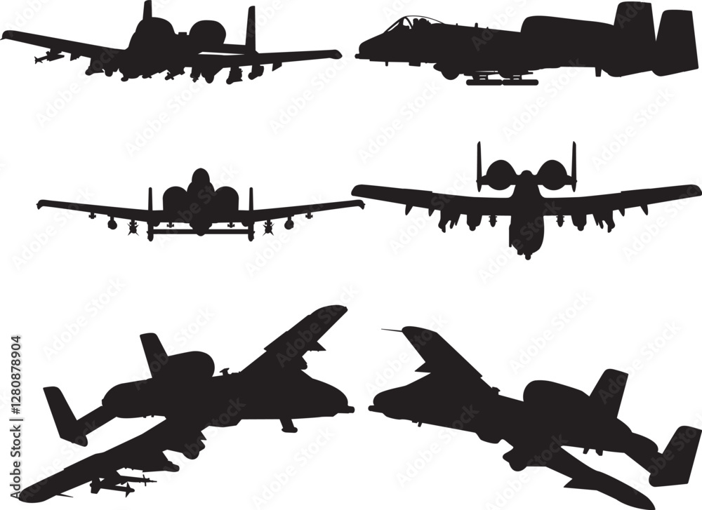 A-10 Aircraft Svg, A-10 Thunderbolt Warthog silhouette , A10 USAF ...