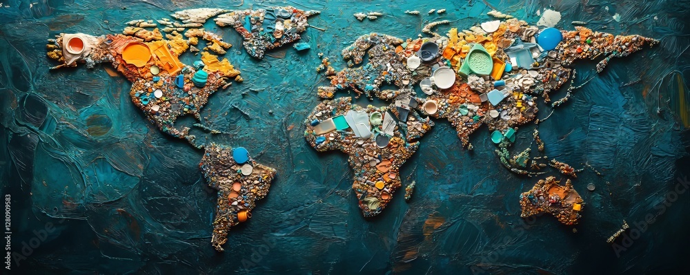 Ilustración de Stock Global environmental issue of microplastic ...