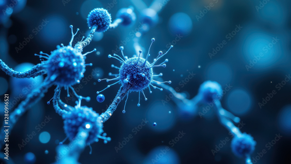 High-resolution SEM image showing a cluster of Semaglutide peptide ...