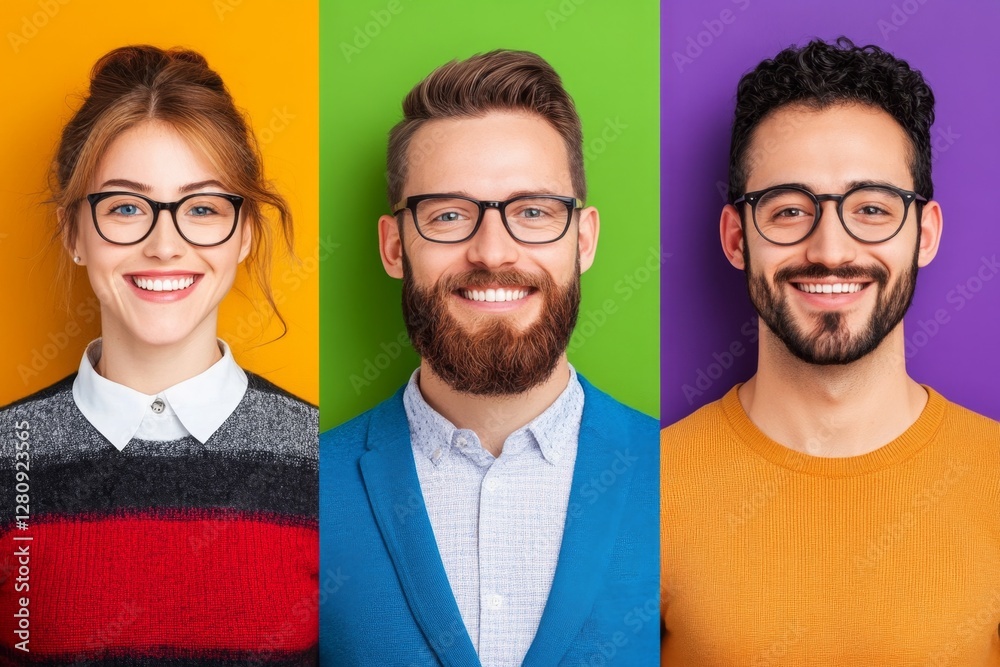 Diverse people collage, portraits on colorful background People of all ...