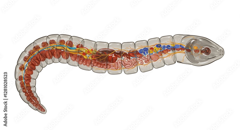 Anatomy of a Transparent Snake Showing Internal Organs and Structure ...