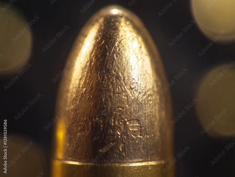Intricate textures of a bullet casing captured in super macro detail ...