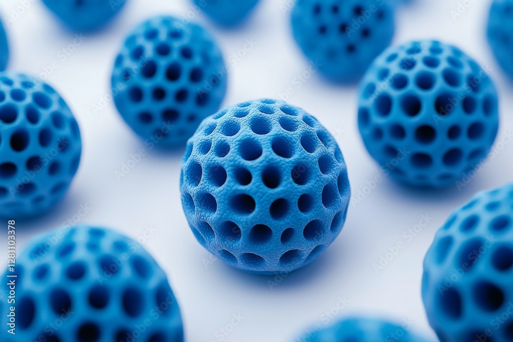 High-resolution image of blue exosome particles encapsulated in ...