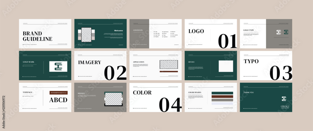 Brand identity design template. Brand guidelines templates. Logo and ...