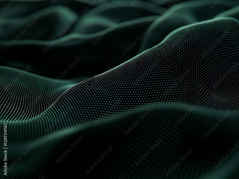 A modern and dynamic background with pixelated blocks in emerald green ...