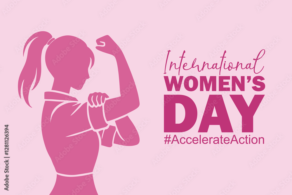 Accelerate Action campaign pose. International Womens Day 2025. Strong ...