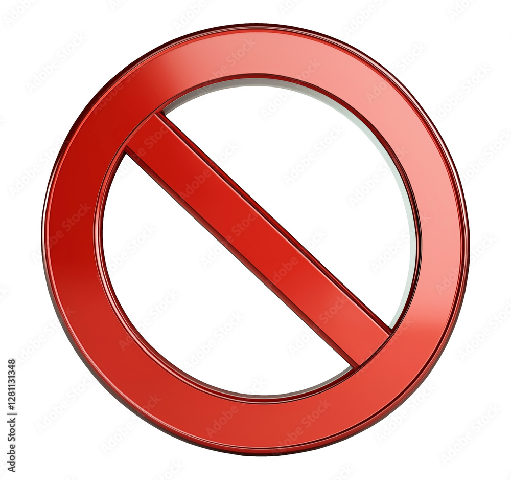 Shiny red prohibition symbol on a transparent png background for ...