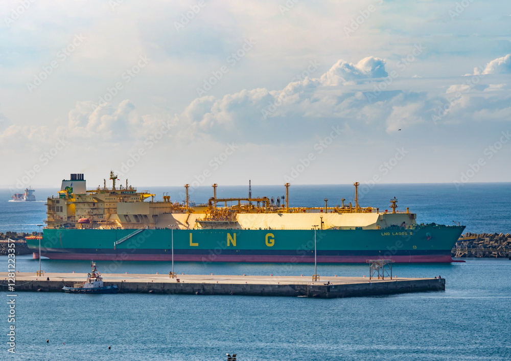 LNG - Liquified natural gas tanker, deliver LNG at LNG terminal in ...