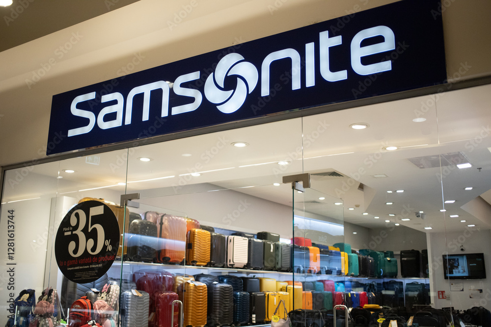 CLUJ-NAPOCA, ROMANIA - FEBRUARY 2025: samsonite store front Stock Photo ...